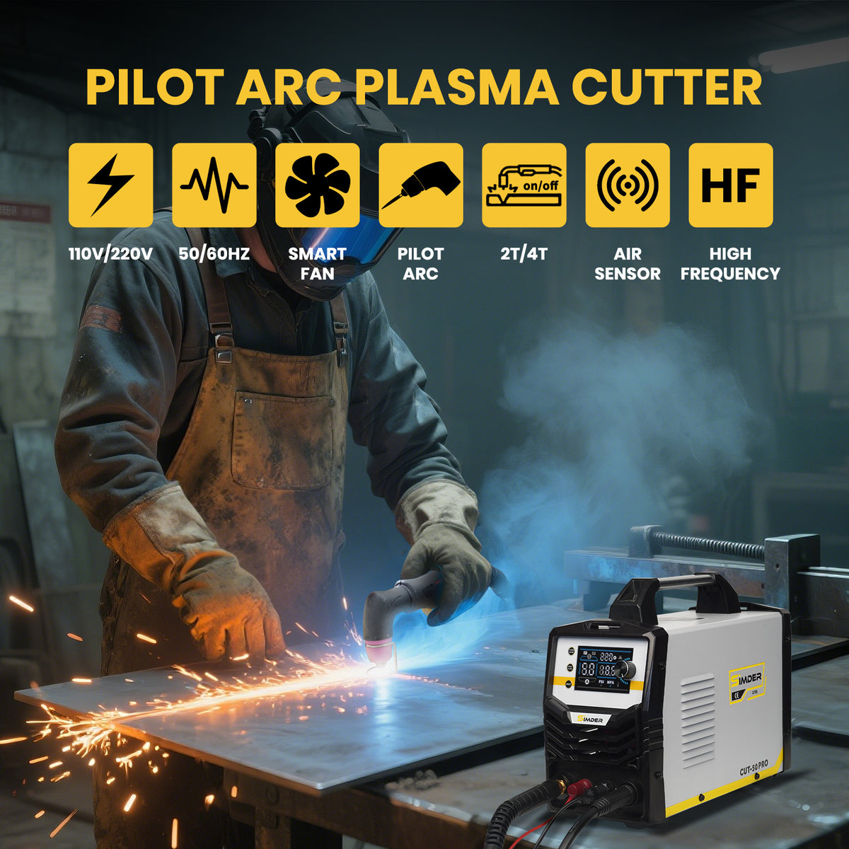 SSIMDER Upgraded CUT-50 PRO Pilot Arc Plasma Cutter – Simder Welder